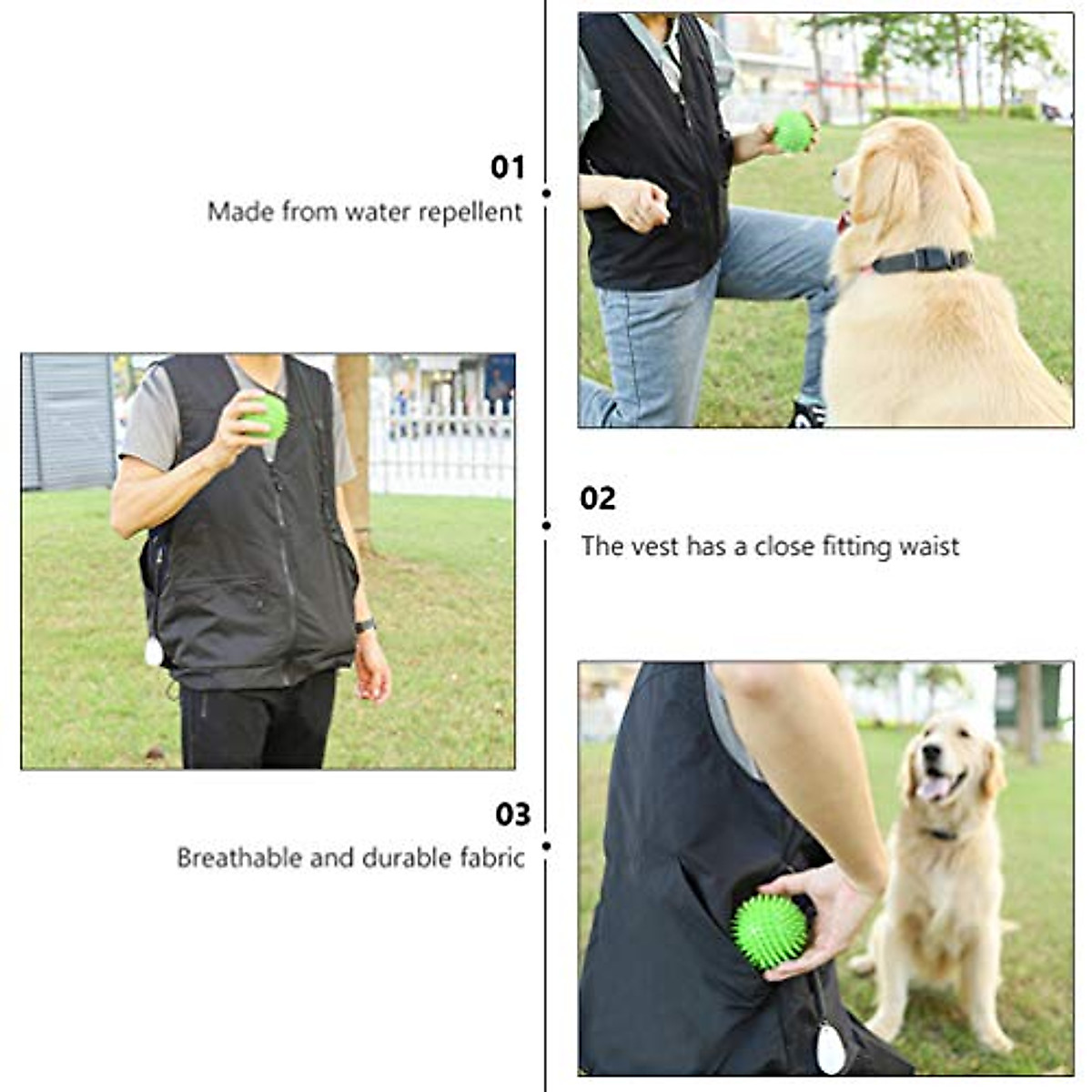 POPETPOP Dog Handler Training Vest with Multi Pockets Professional Dog Trainer Cloth Pet Owner Vest for Adults Size L