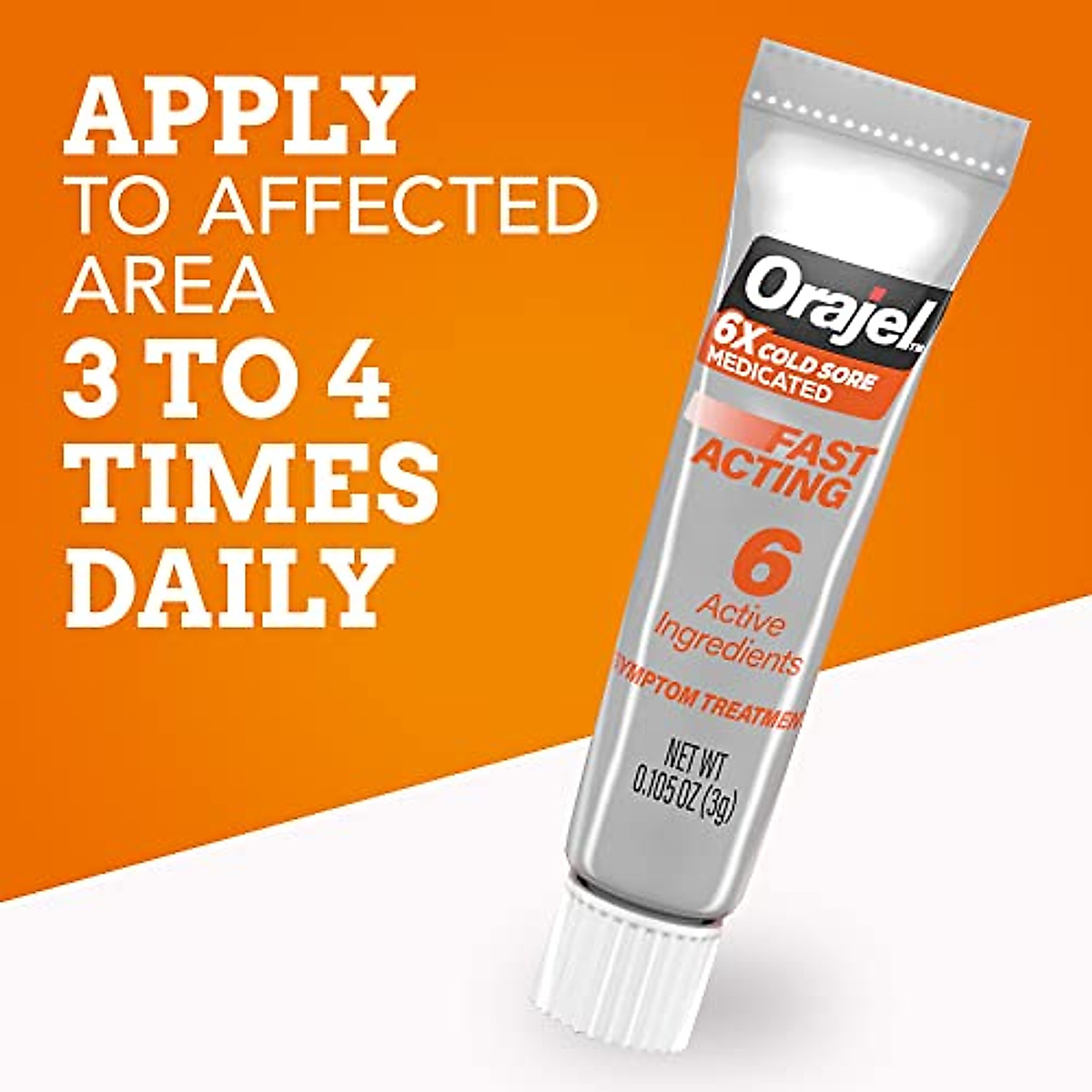 Orajel Moisturelock Cold Sore Symptom Treatment, Cream 0.105 oz (Packaging May Vary)