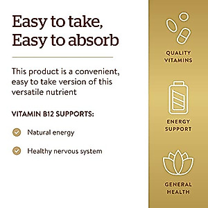 Solgar Methylcobalamin 1000 mcg, 60 Nuggets - Supports Energy Metabolism - Body-Ready, Active Form of Vitamin B12 - Vitamin B - Non GMO, Vegan, Gluten & Dairy Free, Kosher - 60 Servings