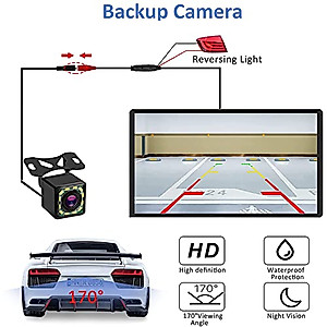 NHOPEEW Car Rear View Camera Waterproof 12 LED Backup Camera 170° Wide Angle Night Visions Reverse Camera for Universal Cars, SUV, Trucks, RV and More