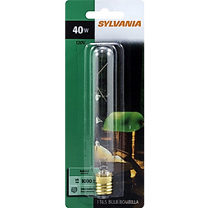Sylvania 18152 40-Watt Clear Tubular Intermediate Base Incandescent T6.5 Bulb 1 Count (Pack of 1)