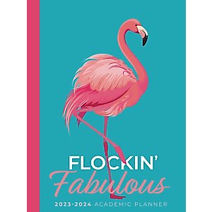 Academic Planner 2023-2024 Large | Flockin Fabulous Hardcover: July - June | Weekly & Monthly | US Federal Holidays and Moon Phases