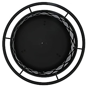 LDCHNH Round Wrought Iron Fire Pit Wood Burning Fire Pit Fireplace for Outdoor Patio Backyard Firepit