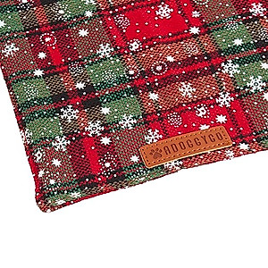 ADOGGYGO 2 Pack Dog Bandanas Christmas, Stylish Plaid Snowflake Dog Scarf, Premium Durable Fabric, Multiple Sizes Offered, Christmas Bandanas for Large X-Large Dogs Pets (X-Large, Red)
