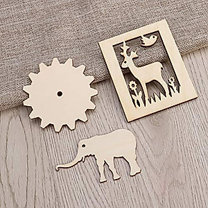 Veemoon 20 Pcs Wooden Steampunk Gear DIY Wood Craft Unfinished Gear Wheels Wood Cutout for Crafts Wooden Slice Shape Unfinished Wooden disc Nativity Crafts Christmas Wooden Circle Bamboo