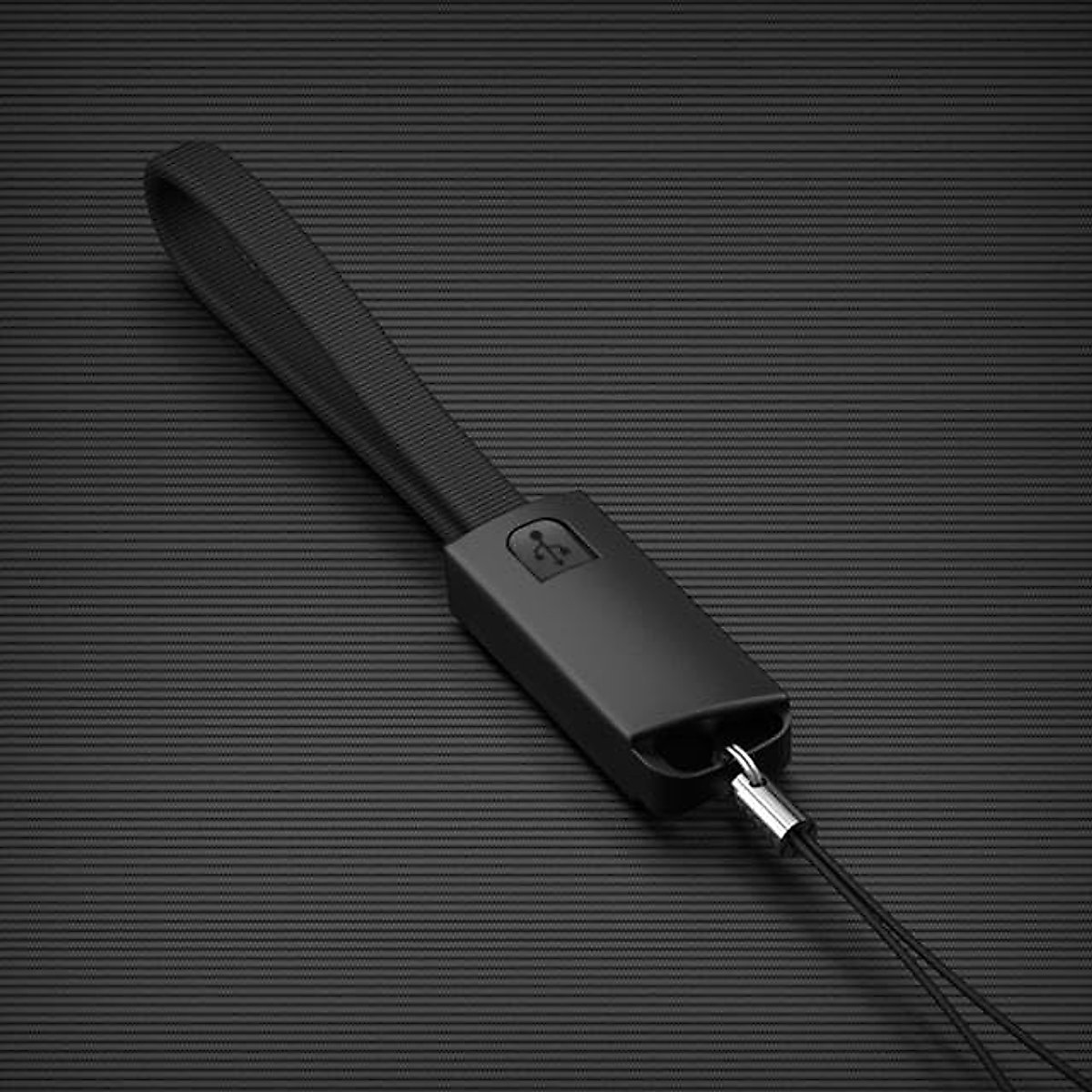 BoxWave Cable Compatible with Minor Decliner Smart Countertop ID Scanner (10 in) - USB Type-C Keychain Charger, Key Ring USB Type-C to Type-A 8 in USB Cable - Jet Black