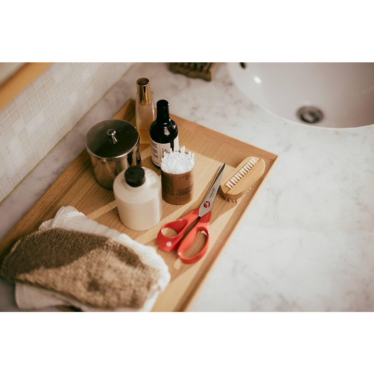 Fiskars 6411501985019 Left-Handed General Purpose, Scissors Length: 21 cm, Quality Steel/Synthetic Material, Classic, one, Red