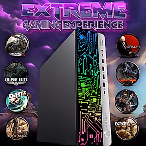 HP G3 Gaming Desktop PC, Intel Core i7 6th Gen, AMD RX 550 Graphics, 32GB RAM, 240GB SSD + 2TB HDD, 24 Inch Curved Dual Monitor, RGB Keyboard Mouse, Headphone, Webcam, Win 10 Pro (Renewed)