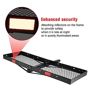 LUCKYERMORE 60x20x3 Heavy-Duty Tray Hitch Cargo Carrier with Cargo Net, 500lbs Capacity, Foldable Design, Easy Assembly, Universal Fit for SUVs, Trucks