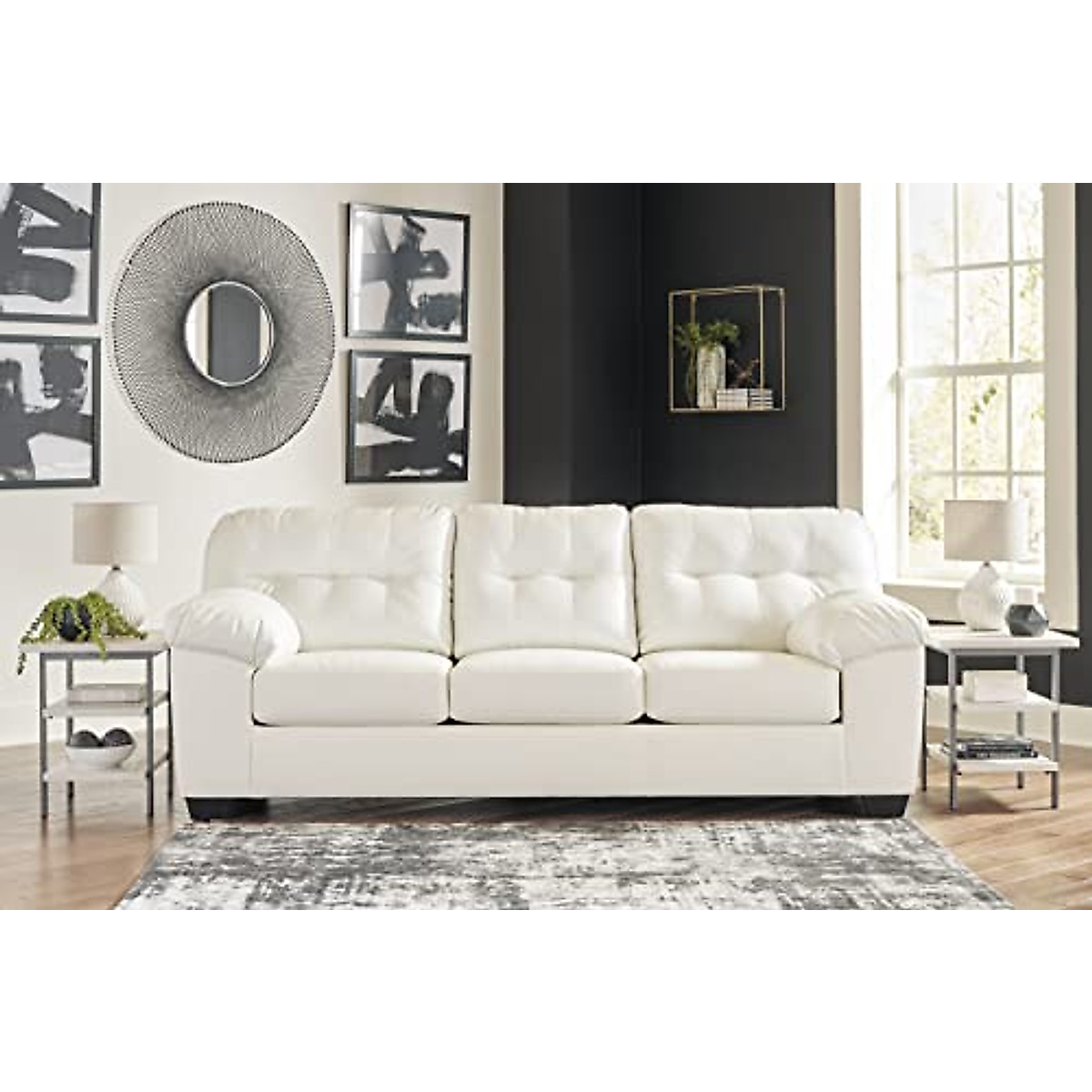 Signature Design by Ashley Donlen Sofa, 95"W x 40"D x 39"H, White
