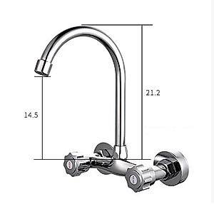 Mixer Tap Double Hole Lead-free Kitchen Sink Faucet Bathroom Waterfall Double Lever Bath Filler Mixer Chrome Tub Tap Ceramics Valve Nozzle