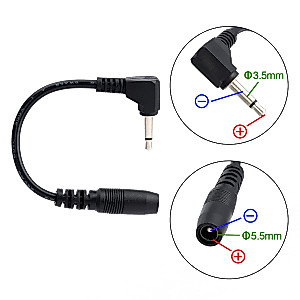 Musiclily Pro Reverse Polarity Converter Cables Straight & Elbow Set for Guitar Effect Pedals