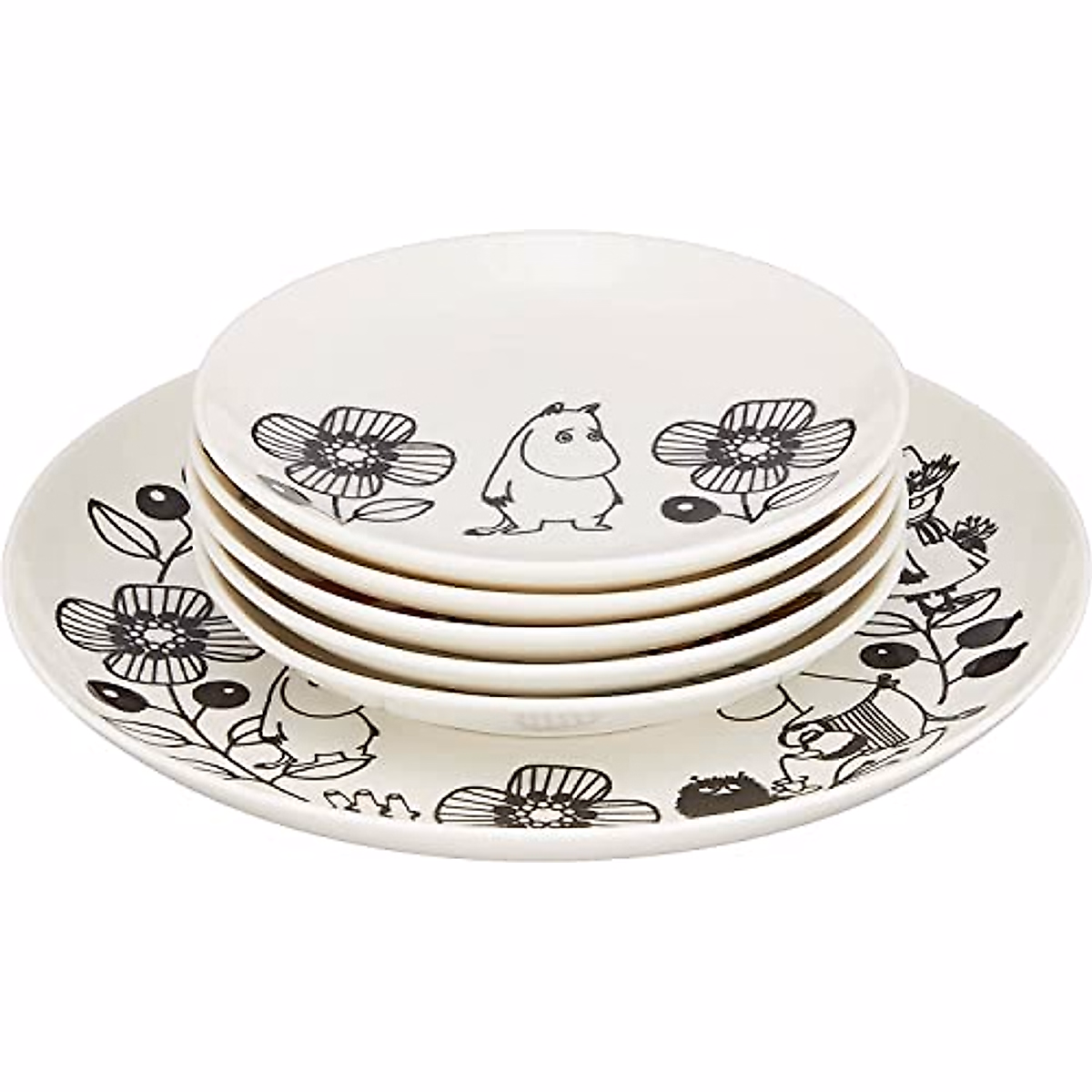 山加商店 Yamaka Shoten Moomin MM1400-52 Moomin Valley Plate, 6-Piece Set, Microwave, Dishwasher Safe, Moomin Goods, Scandinavian, Mother's Day, Gift, Tableware, Gift, Wedding Gift, Made in Japan