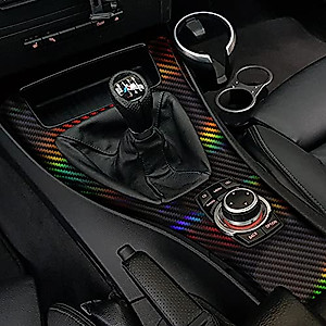 TECKWRAP Holographic Black Carbon Fiber Vinyl Wrap Film Bubble Free Air Release Car Wrap Vinyl Automotive DIY Decals 1ft x 5ft