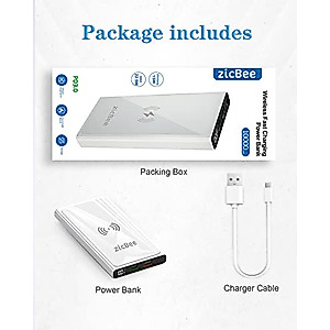 15W Wireless Portable Charger, 22.5W PD20W QC3.0 USB-C Fast Charging 10000mAh Power Bank LED Display, 2 Inputs and 4 Outputs, Slim & Light External Battery Pack for iPhone iPad Airpod Samsung LG Sony