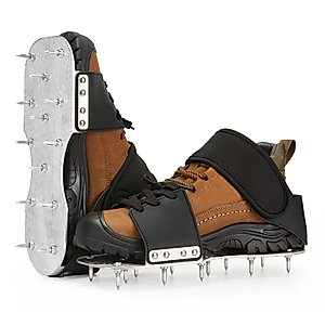Leweio Epoxy Floor Spiked Shoes -Metal Plate Gunite Spiked Screeding Shoes with 3/4” Short Spikes Perfect For Epoxy Resin