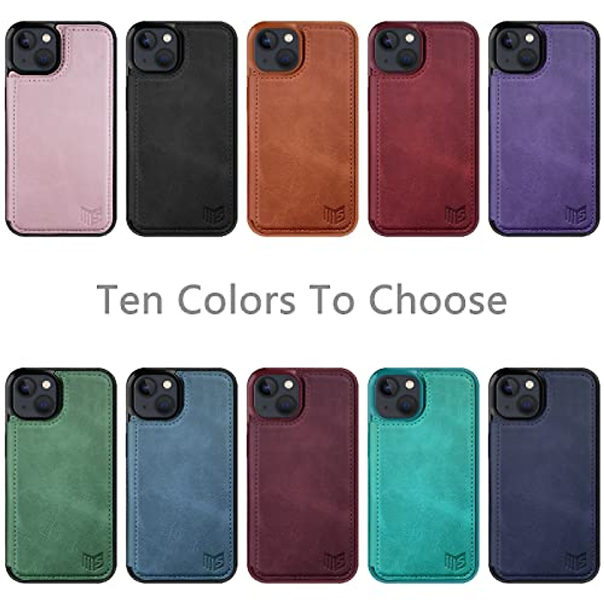 SUANPOT【RFID Blocking for iPhone 13 Wallet case 6.1 5G with Credit Card Holder,Flip Book PU Leather Phone case Shockproof Cover Cellphone Women Men for Apple 13 case Wallet Purple