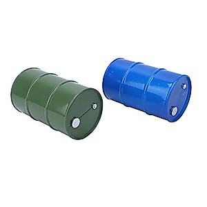 Astibym RC Car Oil Container, Fashionable Mini Oil Drum Simulation Deform Resistant for for SCX10 90047(Blue-Green)