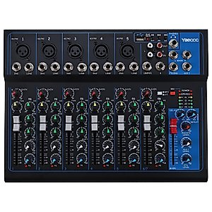 4/7 Channel Professional Powered Mixer Power Mixing Live Studio Audio Sound DJ-Mixer Mixing Console with USB slot (7 Channel)
