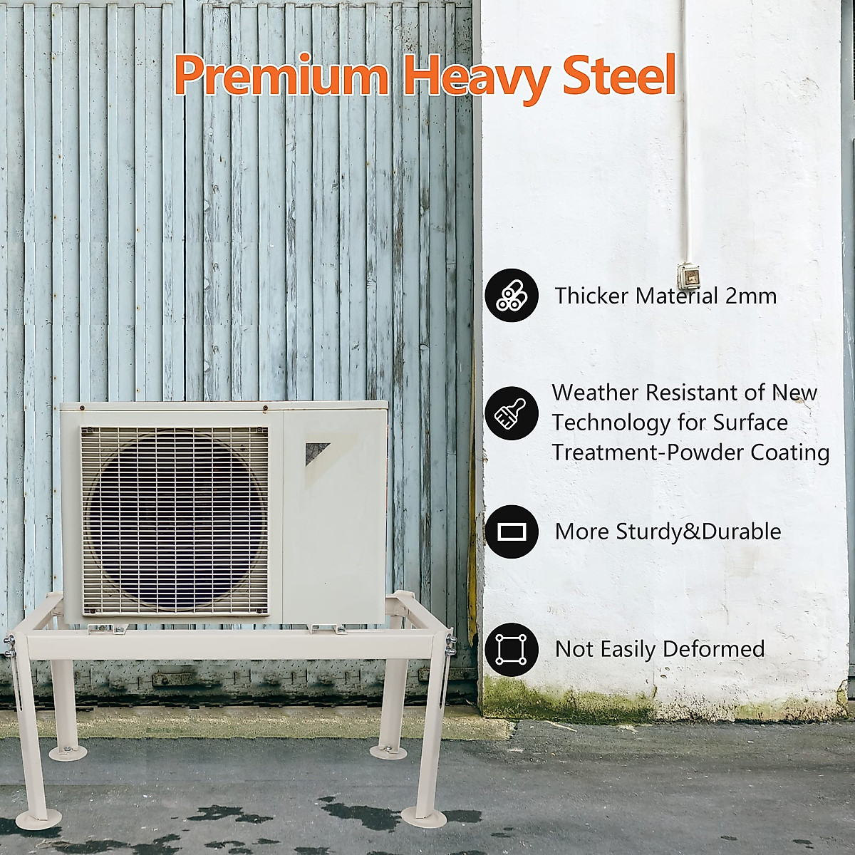 WeCooper Mini Split Ground Stand for 9000-36000BTU, Heavy-Duty Condenser Stand, Mini Split AC Bracket for Ductless Air Conditioners Heat Pump System