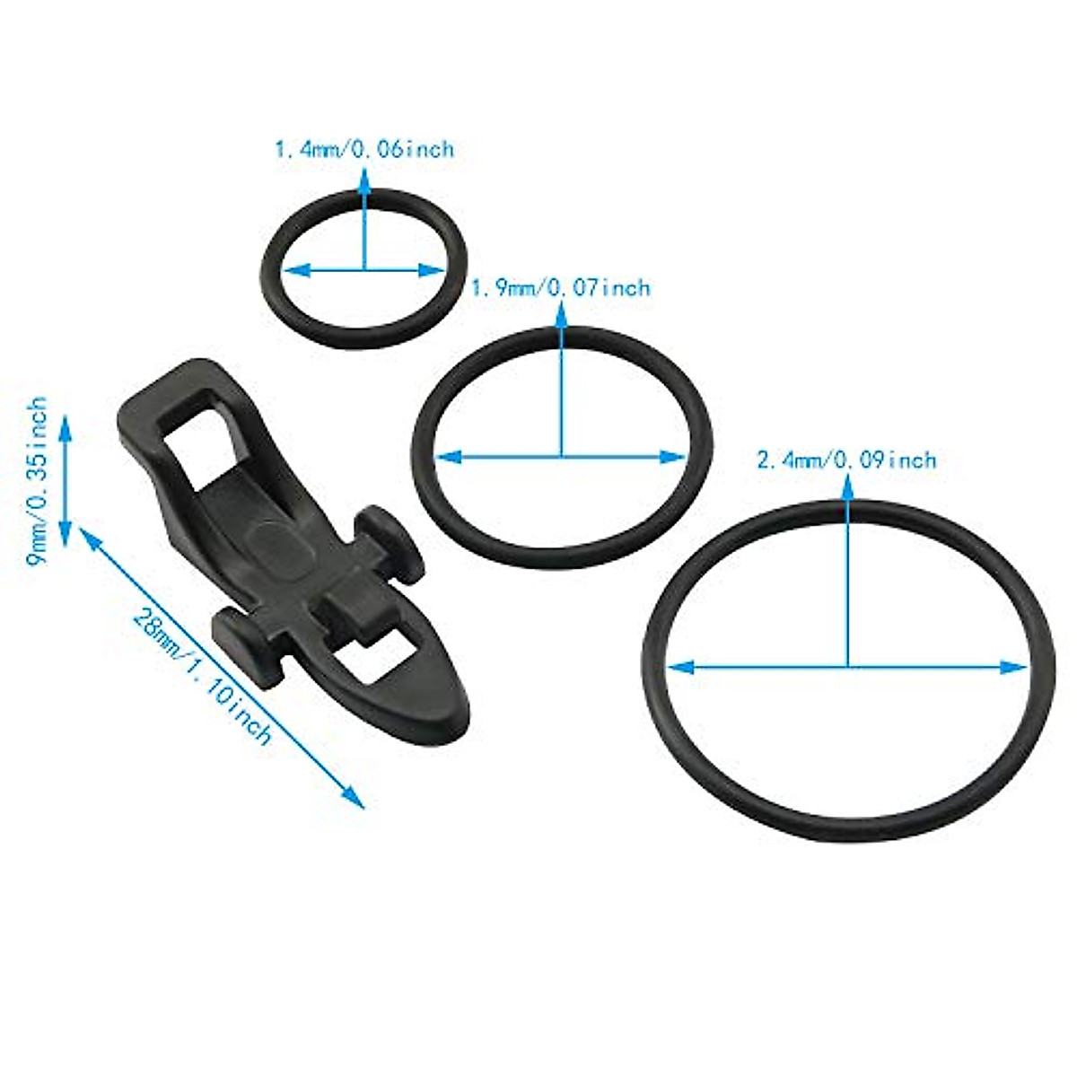 WHYHKJ 4pcs Fishing Hook Keeper Plastic Jig Hooks Lure Accessories for Fishing Rod Tool Bait Casting, Black