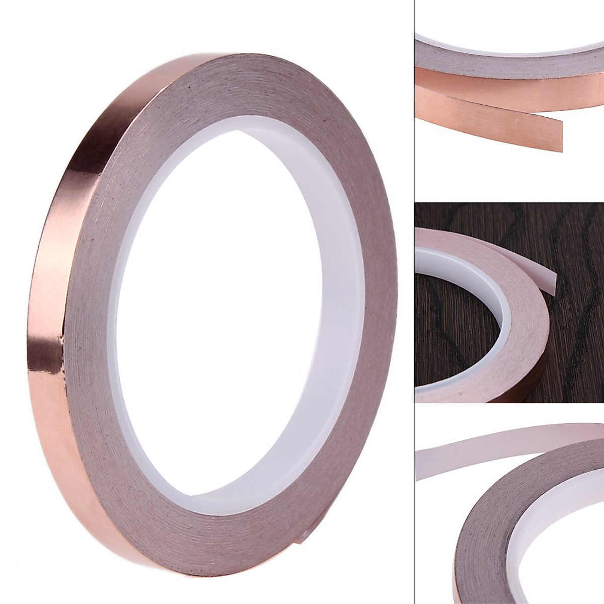 AIYUNNI Copper Foil Tape (1/2-inch x 33 FT) with Double-Sided Conductive Adhesive for Guitar & EMI Shielding,Stained Glass Making,Electrical Repairs,Paper Circuits,Soldering,Grounding,DIY Copper Tape