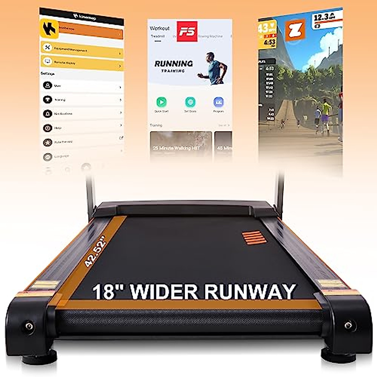 HUAGEED Treadmill for Home with 15% Auto Incline, 0.5-10 MPH Speed, Foldable Treadmills with APP, Speaker, 18" Wide Belt, 15 Programs, Smart Running Machine for Apartment Walking and Jogging, 2.5HP