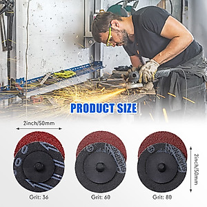 150 Pcs Sanding Discs Set, Die Grinder Accessories Sanding Disc 2 Inch, 36 Grit 60 Grit 80 Grit Roll Lock Discs for Die Grinder Surface Prep Strip Grind Polish Burr Remove
