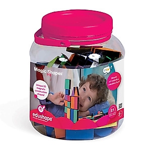 Edushape Magic Shapes Magnetic Foam Building Blocks, 81 Piece