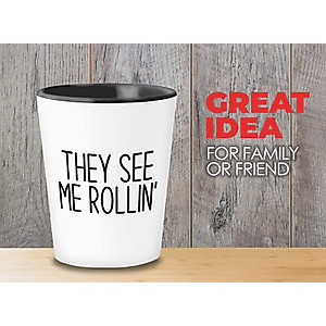 Bubble Hugs Veterinarian Shot Glass 1.5oz - they see me rollin' - Pathologist Med Tech Animal Lover Pet Veterinary Clinic Doctor Funny Gag Joke