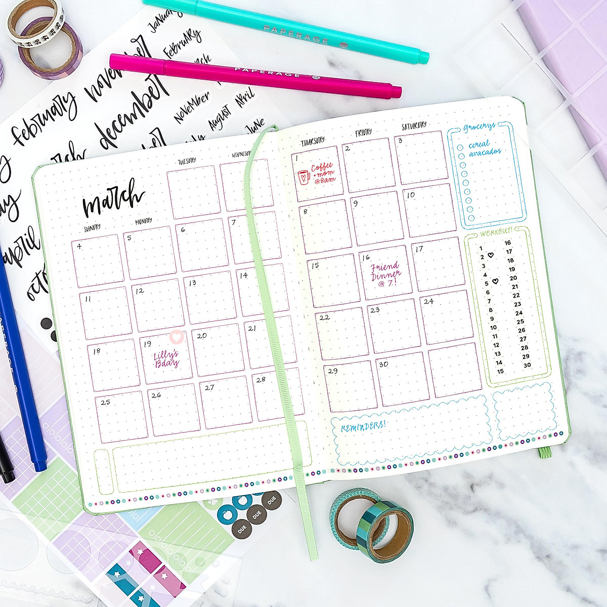 PAPERAGE Dotted Journal Notebook, (Black), 160 Pages, Medium 5.7 inches x 8 inches - 100 GSM Thick Paper, Hardcover