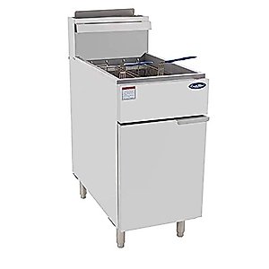 CookRite ATFS-50 Commercial Deep Fryer with Baskets 4 Tube Stainless Steel Liquid Propane Floor Fryers-120000 BTU