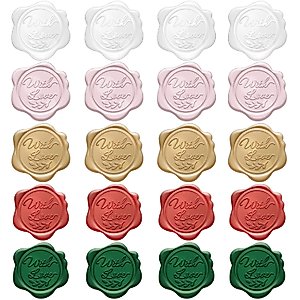 750 Pieces Valentine's Day Stickers with Love Sign 1.18 Inch Embossed Stickers Self Adhesive Labels Wax Seal Stickers for Valentines Wedding Invitation Envelope Cards Party Gifts Decoration