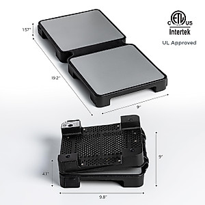 HotMat Connect Food Warmer Tray - Foldable with Silicone and Adjustable Temperature - Modular Compact Warming Plate for Home Dinners, Parties and Buffets - Black, 2-Dish (1-Pack)