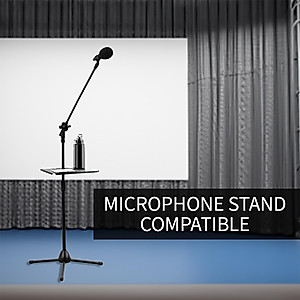 VIVO Universal Steel 14 x 10 inch Shelf Pole Mount for TV Cart, Speaker Stand, and More/Clamp-on Utility Storage Platform, Black, MOUNT-SF13P