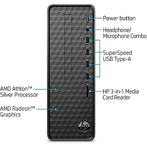 Flagship HP Slim Desktop Computer AMD Athlon Silver 3050U (Beat i3-7130u) 16GB RAM 512GB SSD AMD Radeon Graphics SuperSpeed USB-A Wifi5 Bluetooth VGA Win10 (Renewed)