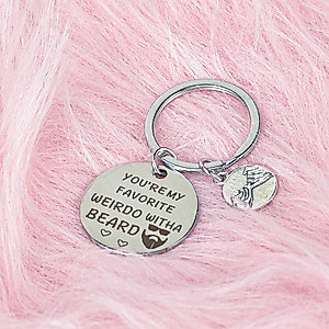 Guqqeuc Funny Valentines Day Gifts for Husband Boyfriend from Wife Girlfriend You're My Favorite Weirdo Keychain for His Hubby BF Anniversary Birthday Gifts for Him Fiance
