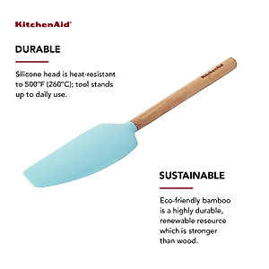 KitchenAid Universal Bamboo Handle Mixer Spatula, One size, Aqua Sky White