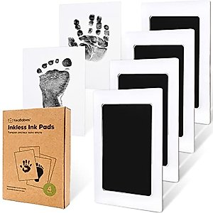 4-Pack Inkless Hand and Footprint Kit - Ink Pad for Baby Hand and Footprints - Dog Paw Print Kit,Dog Nose Print Kit - Baby Footprint Kit, Clean Touch Baby Foot Printing Kit, Newborn Baby Handprint Kit