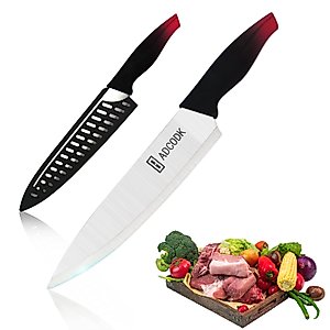 ADCODK Chef Knife - Pro Kitchen Knife 8 Inch Chef's Knives Stainless Steel With Sheath Ergonomic Handle