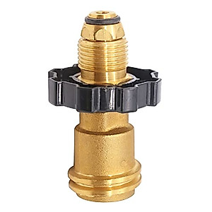 Uenede Brass Propane Tank Adapter with Wrench Converts POL LP Tank Service Valve to QCC1/Type1 Hose or Regualtor Old to New Type Connection