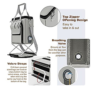 Camping Cooler Bag with 360° Rotation Stand and 4L Food Grade Bladder, Wine Tote Cooler Bag with Shoulder Strap Features a Dispenser, Insulated & leakproof, Great for Outdoor Enthusiasts