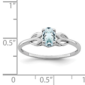 IceCarats 925 Sterling Silver Blue Aquamarine Ring Gemstone Band March Birthstone Jewelry Size 9.00