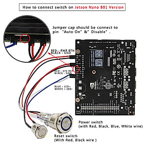 Geekworm N100 Metal Case/Enclosure with Power & Reset Control Switch for Jetson Nano A02/B01/2GB/4GB / Jetson Xavier NX
