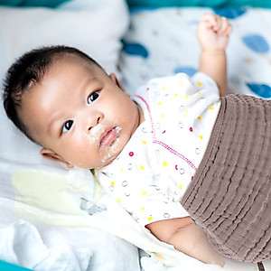 Remagr 12 Pack Muslin Burp Cloths for Baby 6 Layers Cotton Soft Washcloths 10 x 20 Inch Large Multi Colors Muslin Face Towels Gender Neutral Baby Stuff for Boy Girl Newborn (Modern Colors)