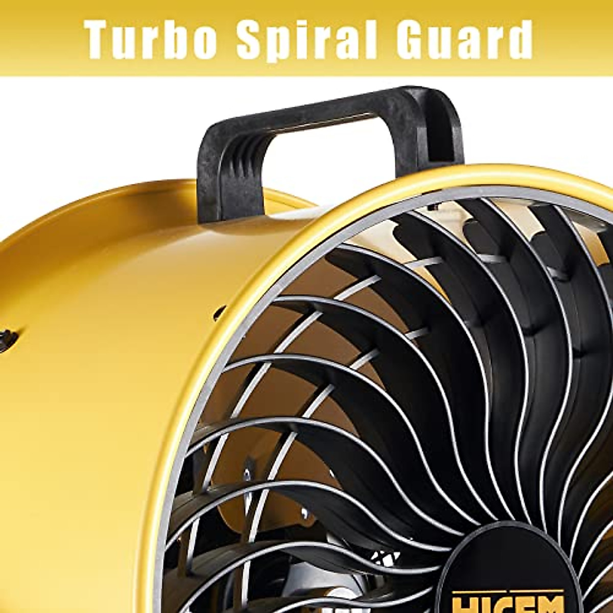 HiCFM 2800 CFM 16 inch High Velocity Turbo Floor Fan With 1/4 HP Motor, Multi-Purpose Portable Air Circulator Wall Mounted for Warehouse, Jobsite, Garage, Commercial or Industrial rooms - UL Listed