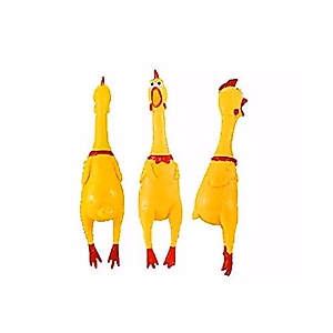 Keklle 2 Pack Large Screaming Chicken Toy Rubber Squawking Chicken 12 inch