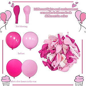 Haolongfa Pink Balloons,60pcs Pink White Balloons Magenta Confetti White Balloon for Girls Theme Birthday Baby Shower Bridal Shower Valentines Day Wedding Party Decorations…