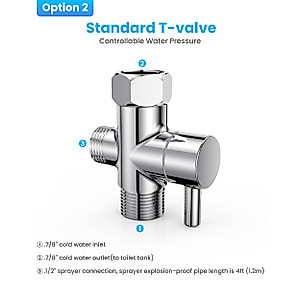 Bidet Sprayer for Toilet with Brass Valve, Pressure Adjustable, OPKIDDLE Handheld Water Jet Spray Muslim Shower, Stainless Steel Toilet Sprayer for Diaper Feminine Wash, Floor and Car Cleaning