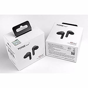 LG TONE Free FN6 - UVnano Kills 99.9% of Bacteria on Speaker Mesh True Wireless Bluetooth Earbuds with Meridian Sound, Dual Microphone, iPhone and Android Compatible, Wireless, Fast Charging, Black